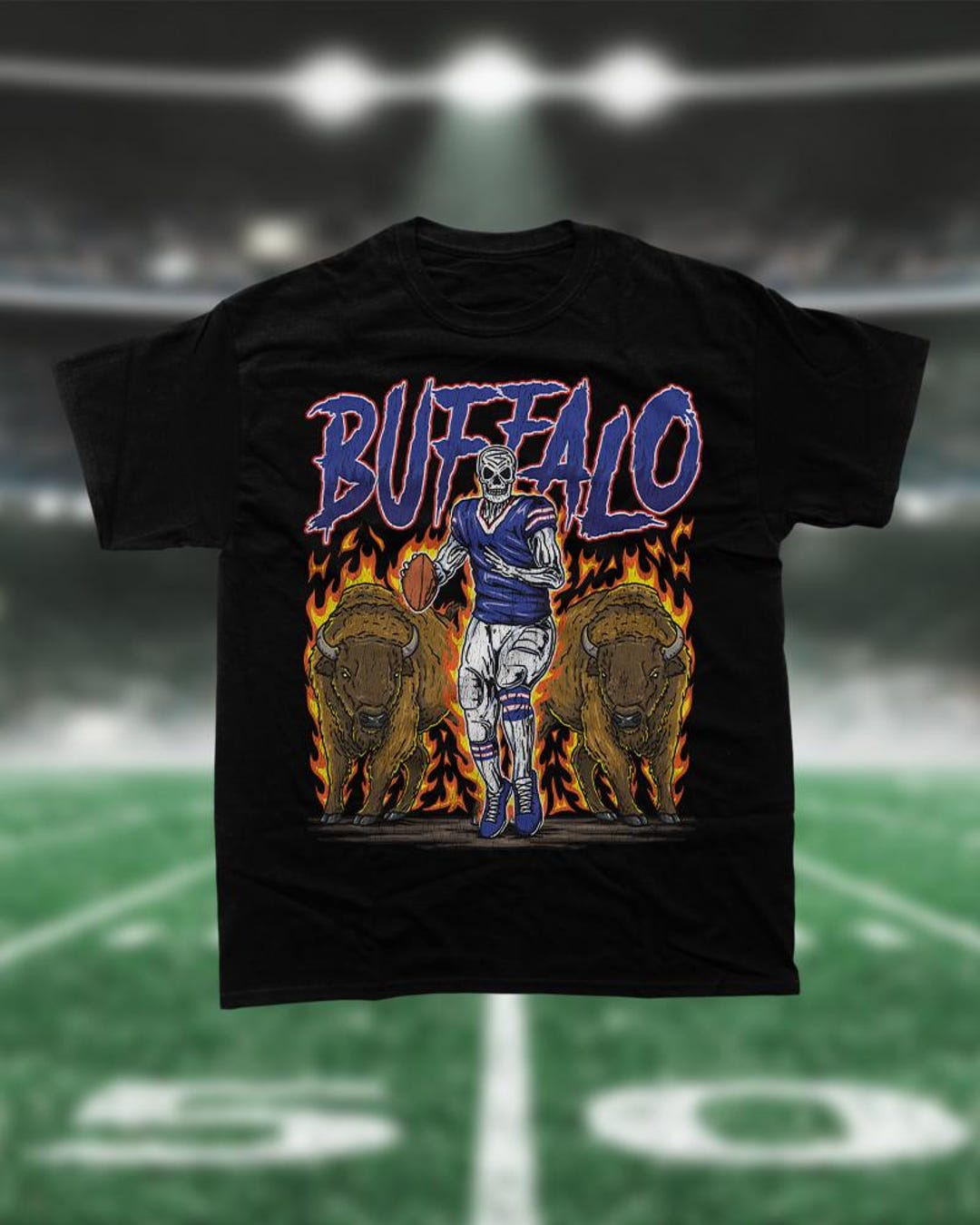 Buffalo Football Shirt, Graphic Tees, Skeleton Shirt, Merch Tee, Gift ...