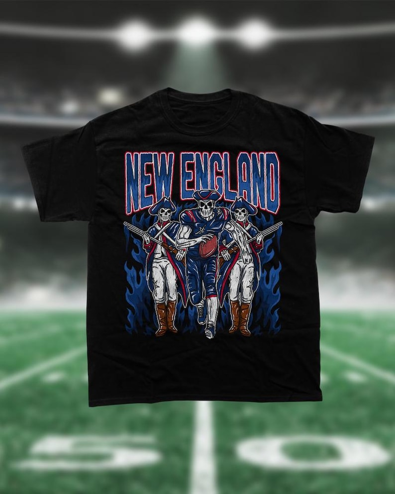 New England Football Shirt, Graphic Tees, Skeleton Shirt, Merch Tee ...