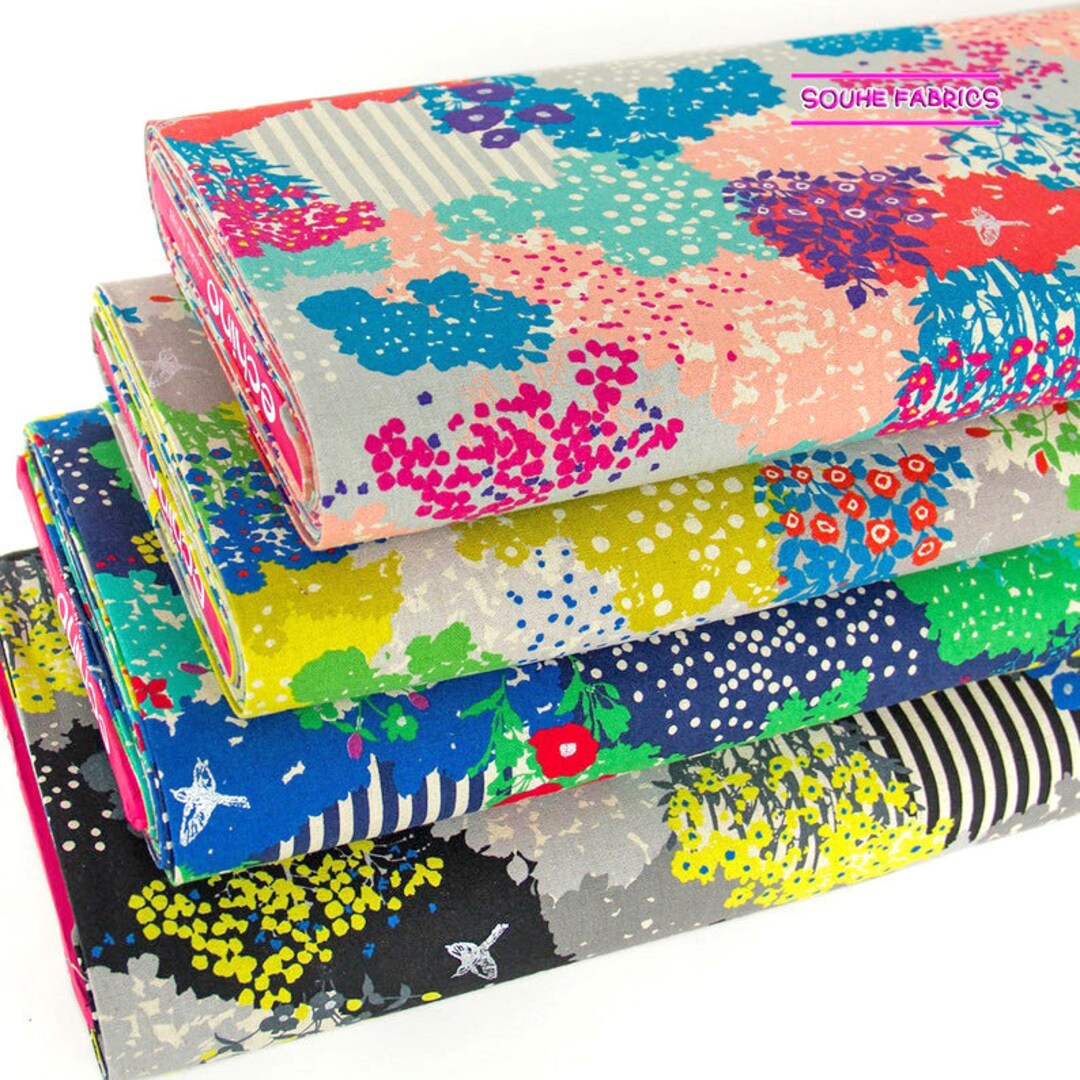 Japanese Cotton Linen Canvas Fabric Echino by Etsuko Furuya Garden By ...