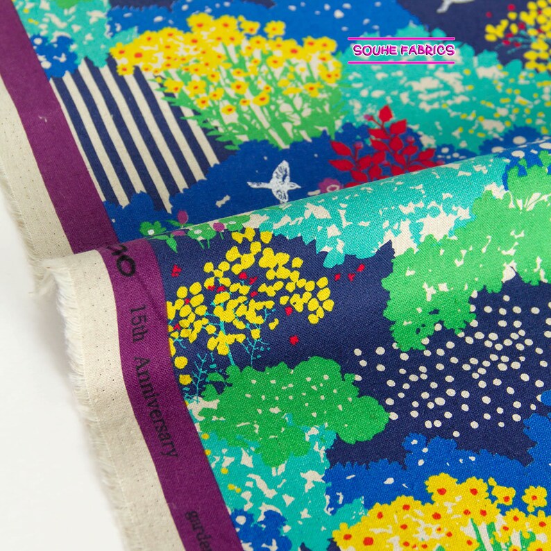 Japanese Cotton Linen Canvas Fabric Echino by Etsuko Furuya Garden By ...