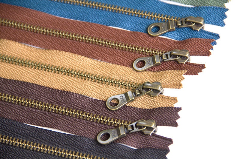 1pcs YKK #5 Antique Brass Metal Zipper Close-end Auto Lock Zipper ...