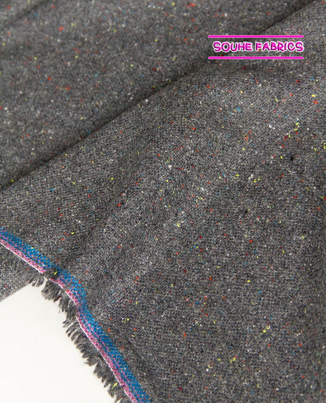 Wool Blend Flannel Tweed Charcoal Grey-50cm - Etsy