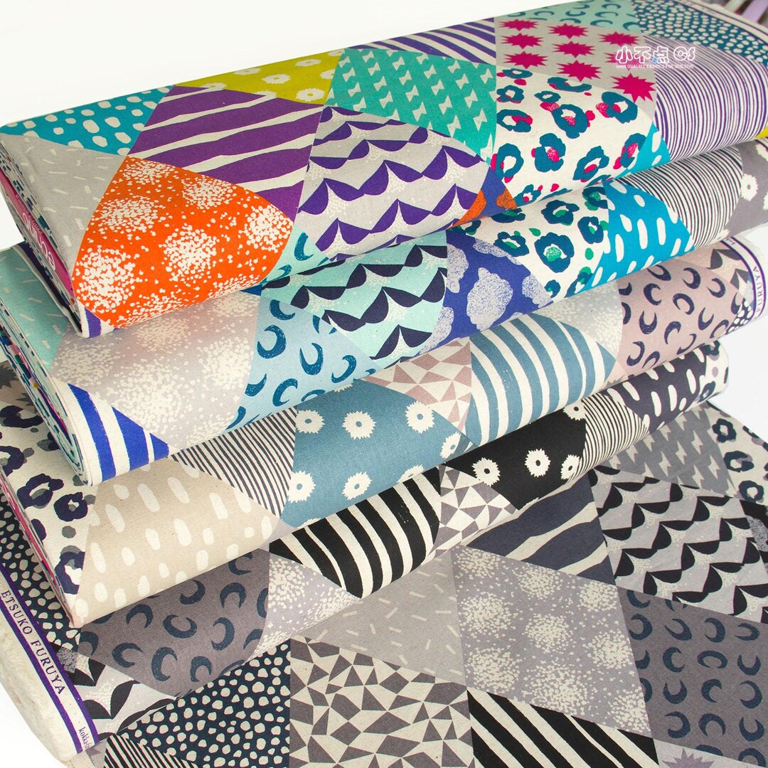 Japanese Cotton Linen Canvas Fabric Echino by Etsuko Furuya Rhombus ...