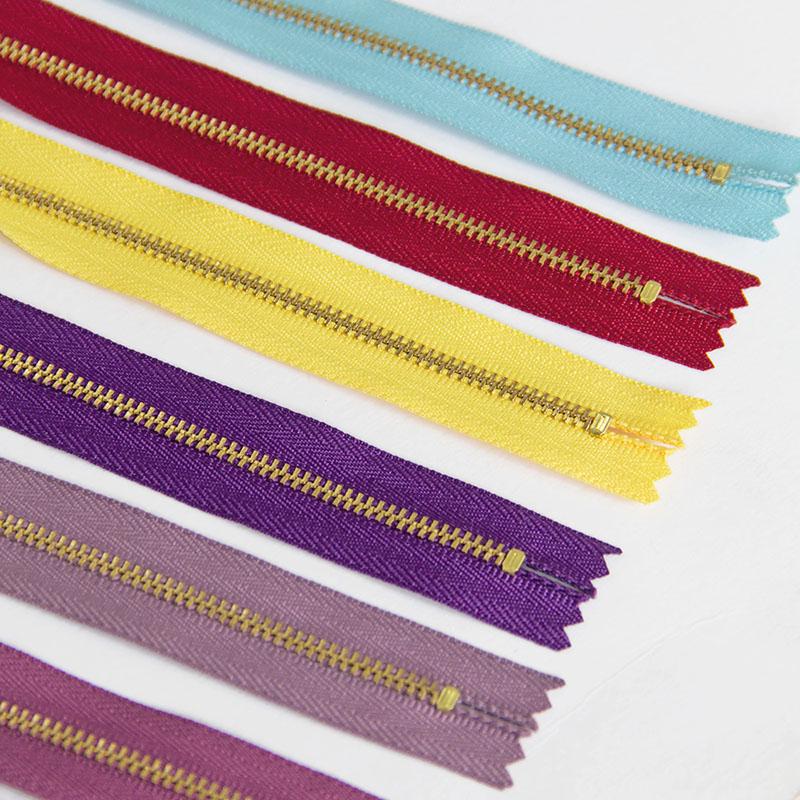 1pcs YKK #3 Golden Brass Tooth Metal Zipper Close-end Auto Lock Zipper ...