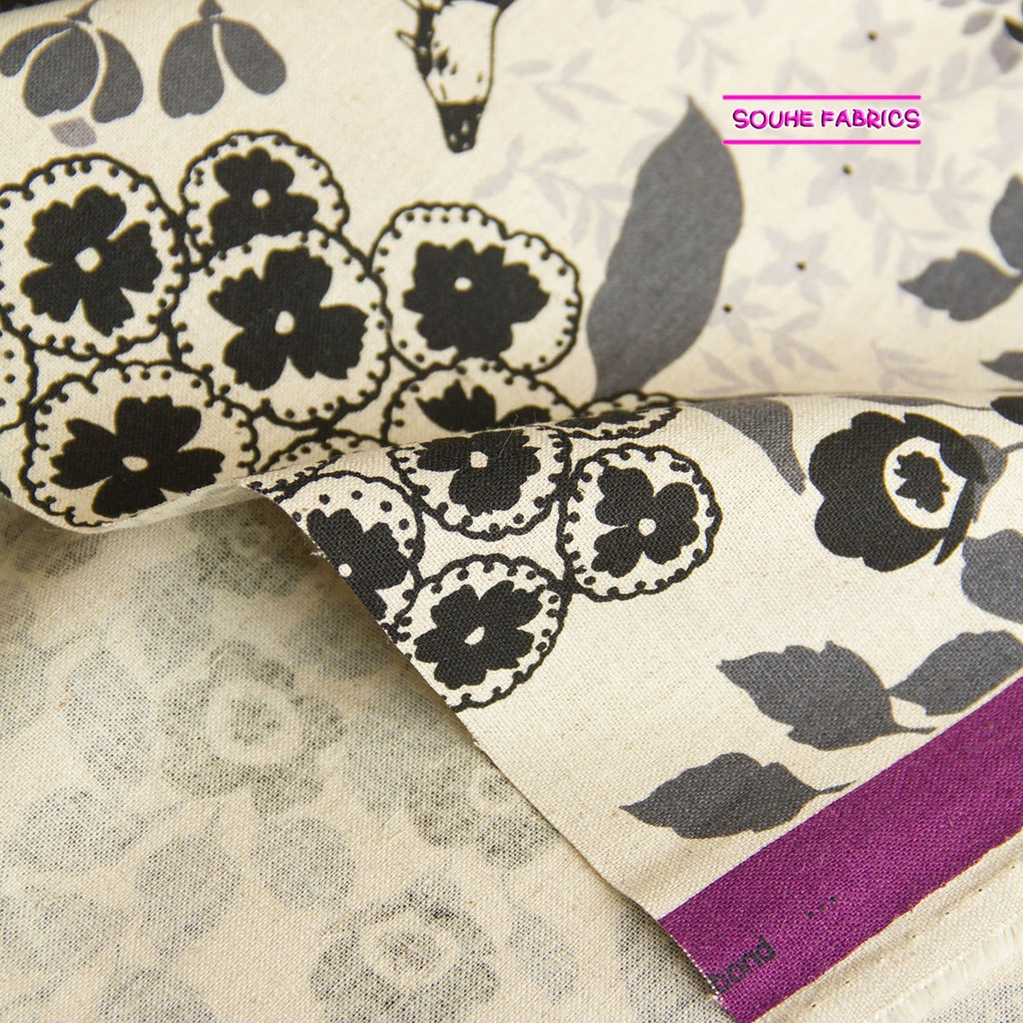 Japanese Cotton Linen Canvas Fabric Echino by Etsuko Furuya - Etsy