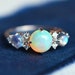 Celestine Galaxy Trio Ring in Australian Opal Moonstone - Etsy