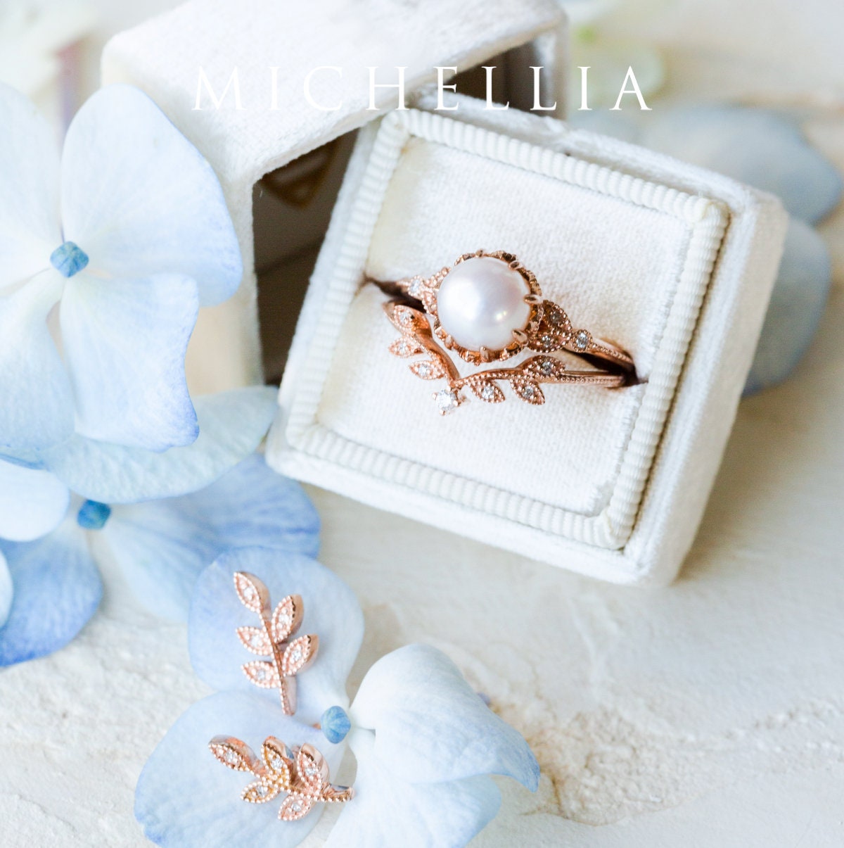 Evanthe Pearl Engagement Ring Vintage Floral Akoya Pearl - Etsy Sweden