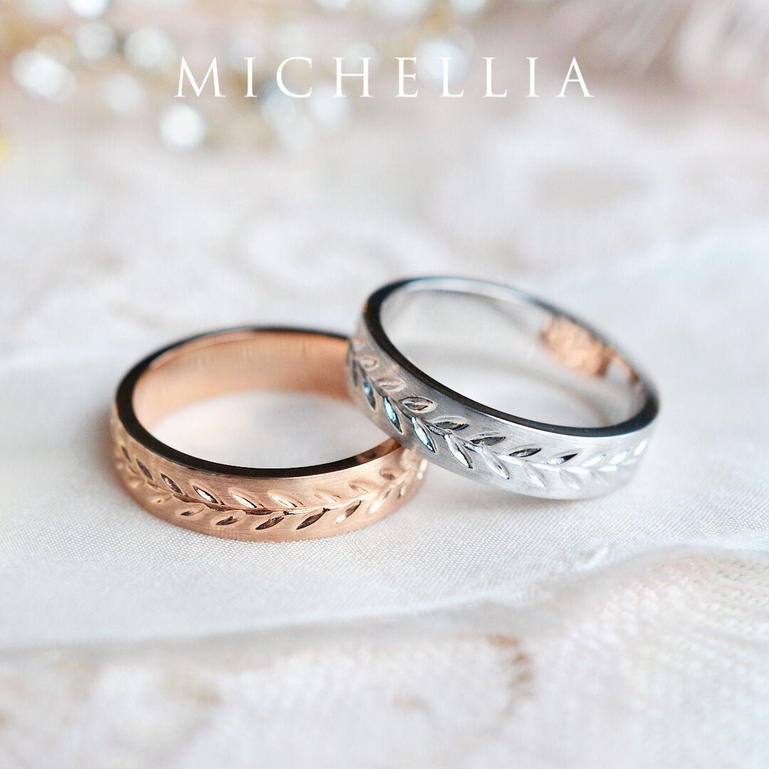 Oliver Men's Leaf Wedding Band, Men's Laurel Leaf Band, Engraved Leaf ...