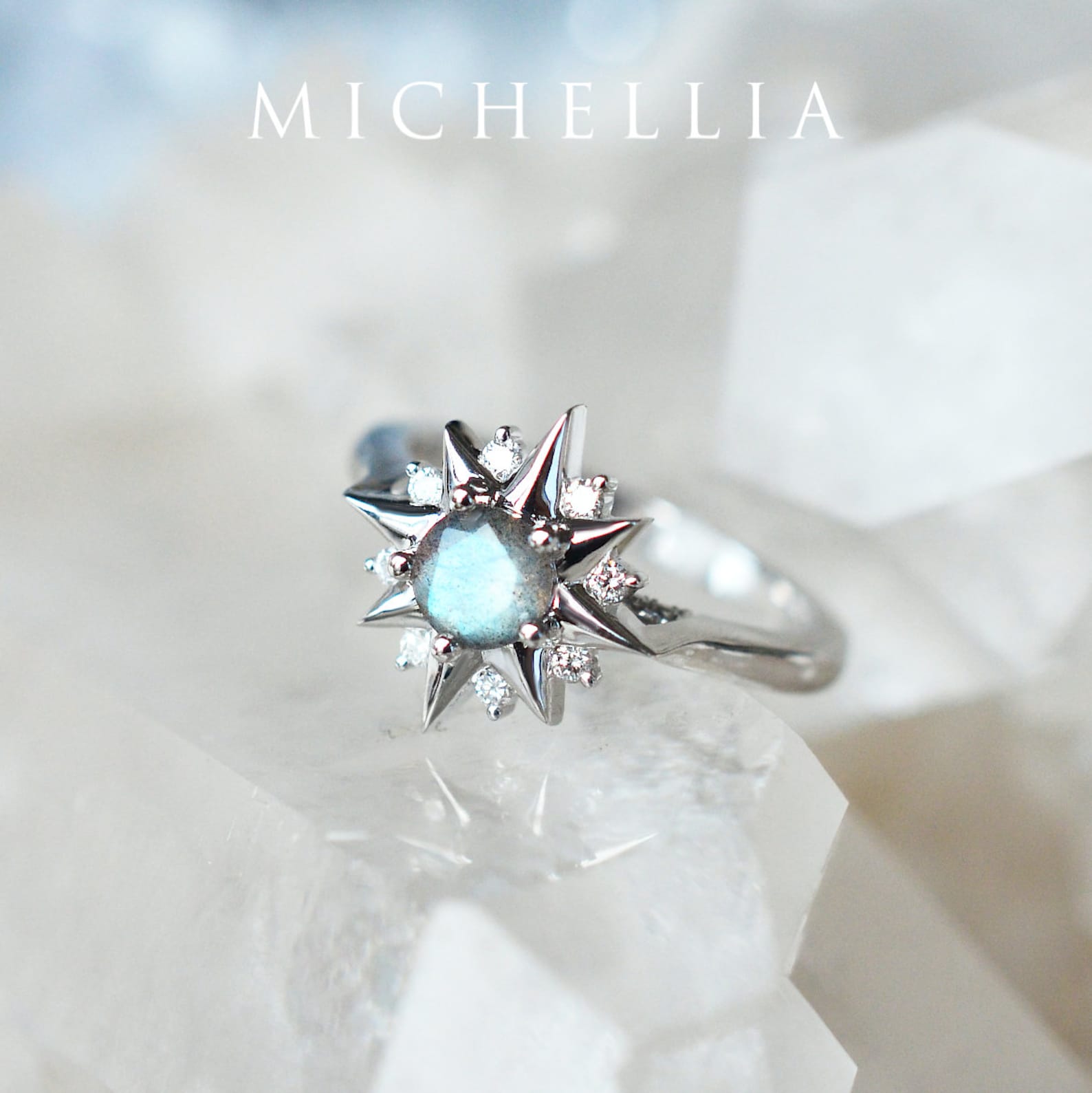 Astra Labradorite Engagement Ring, Starlight Labradorite Ring, to the ...