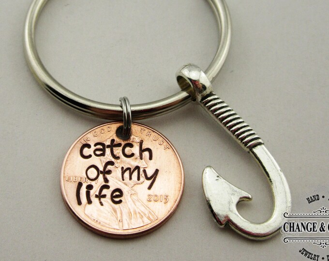 Hooked and Caught Penny Keychain Set Hooked on You Keychain - Etsy