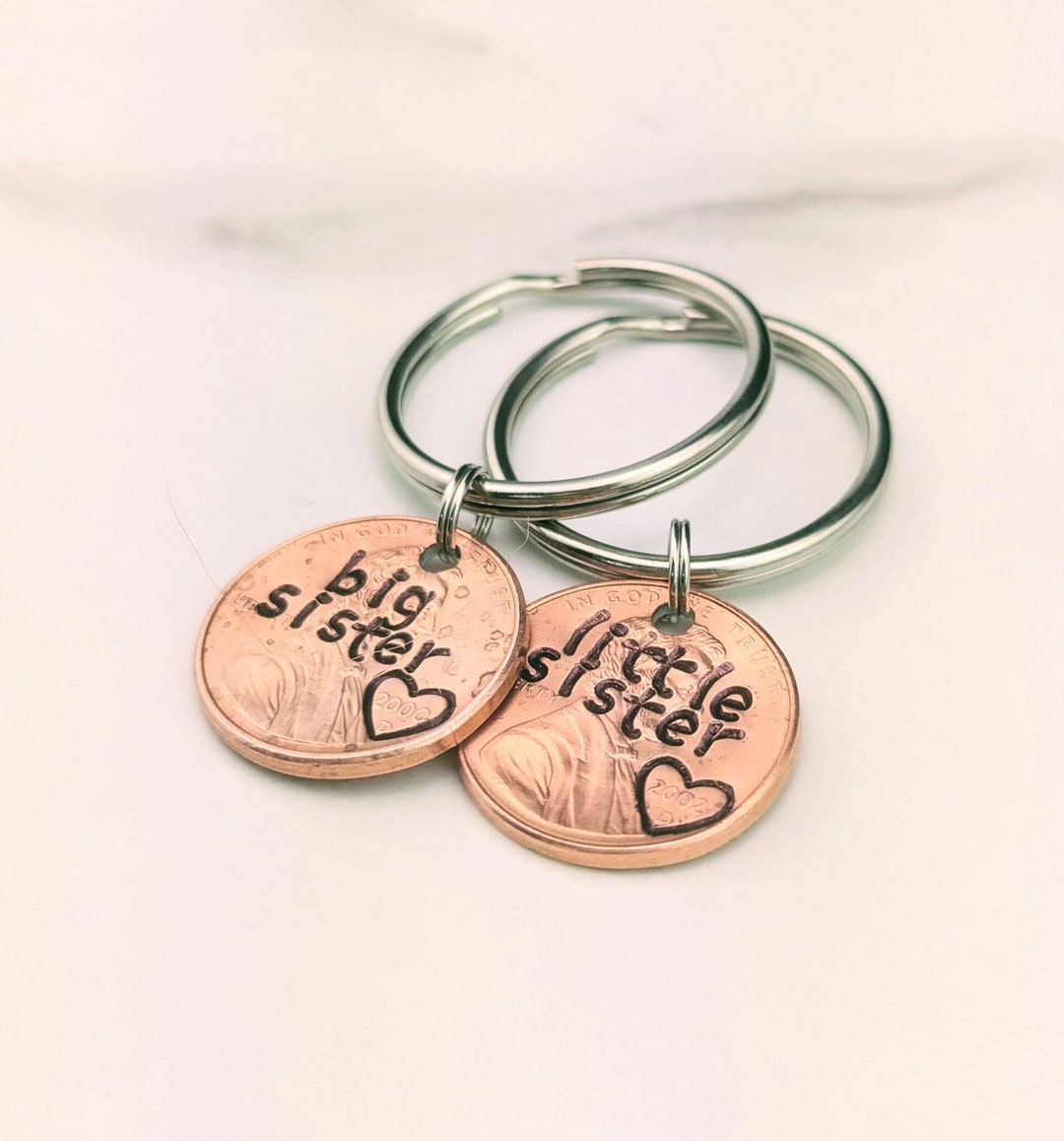 Personalized Little Brother Big Sister Penny Keychain, for Him, for Her ...