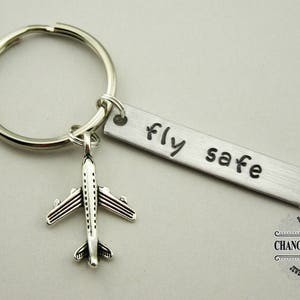 Fly Safe Keychain, Pilot Gift, Airplane Keychain, Airplane, Traveling ...