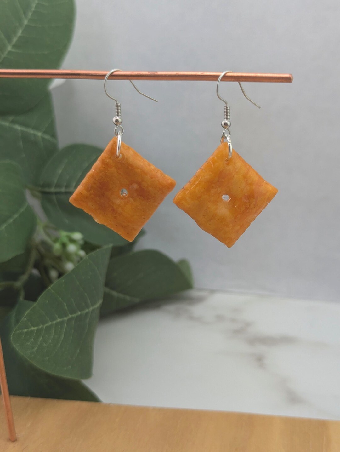 Cheese It Cracker Earrings: UV Resin Food Jewelry - Etsy