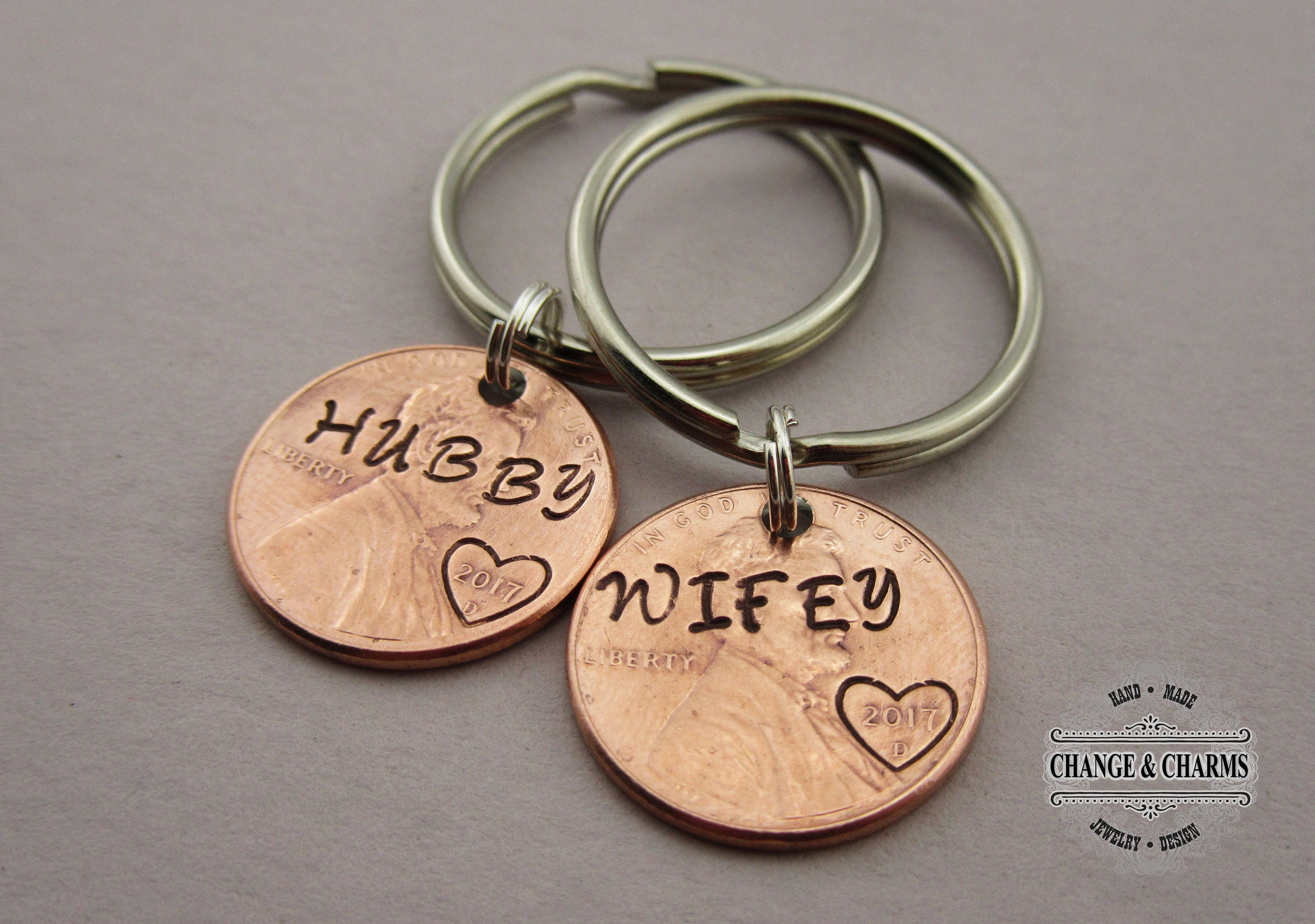 Hubby and Wifey Custom Keychain Set Custom Keychain | Etsy