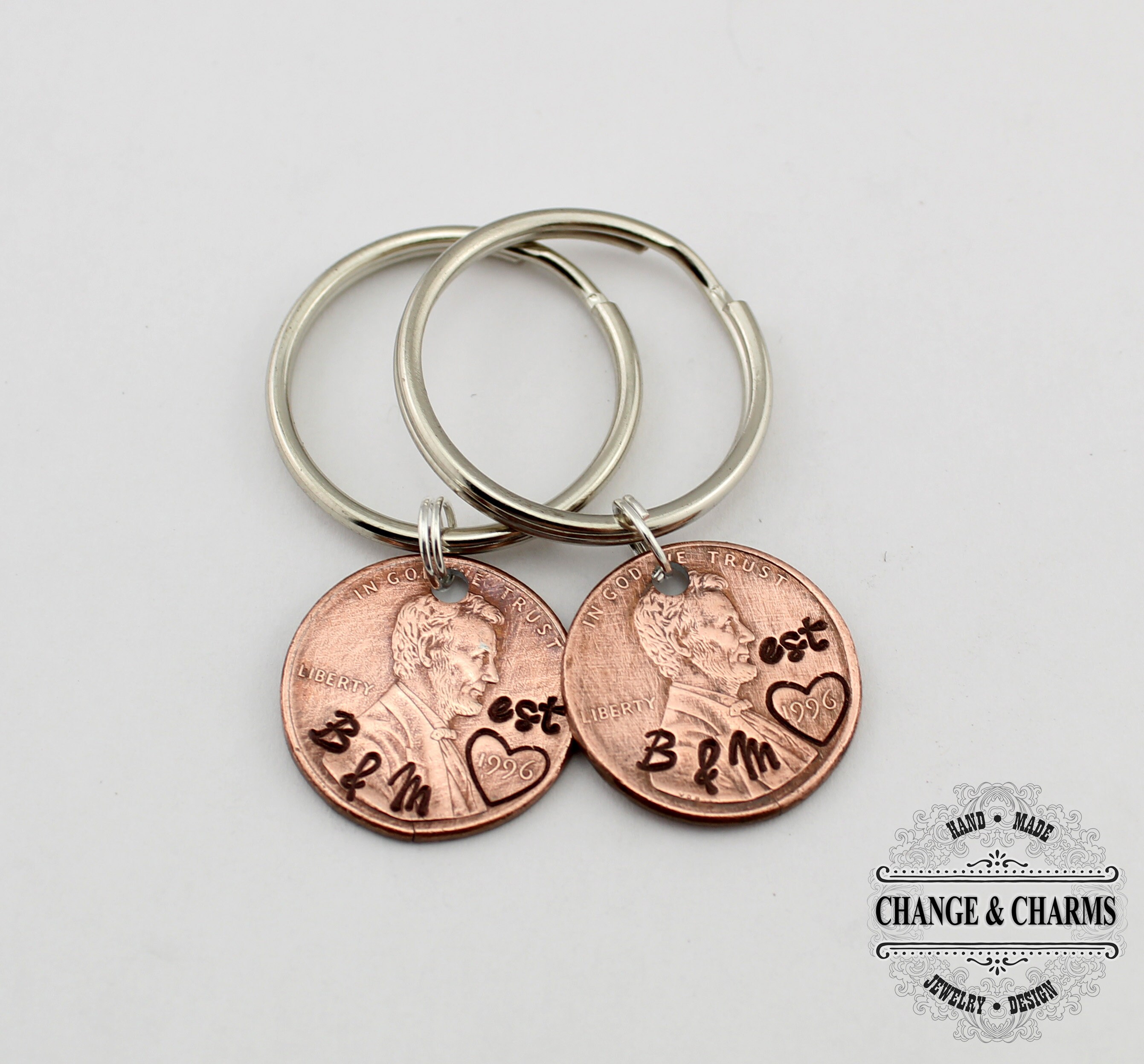 Custom Anniversary Penny Keychain Penny Keychain Lucky - Etsy