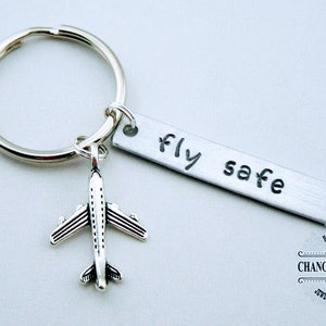 Fly Safe Keychain Pilot Gift Airplane Keychain Airplane - Etsy