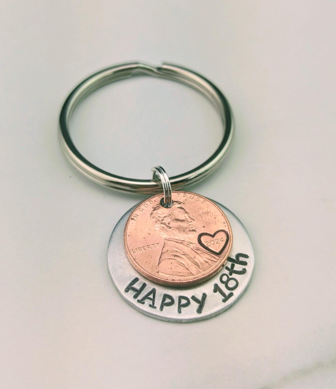 Happy 18th Penny Keychain, 18th Birthday, Keychain, Birthday Gift ...