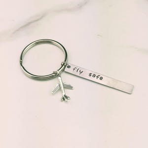 Fly Safe Keychain, Pilot Gift, Airplane Keychain, Airplane, Traveling ...
