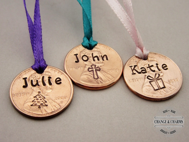 Custom Penny Ornament Cross Present Christmas Tree - Etsy