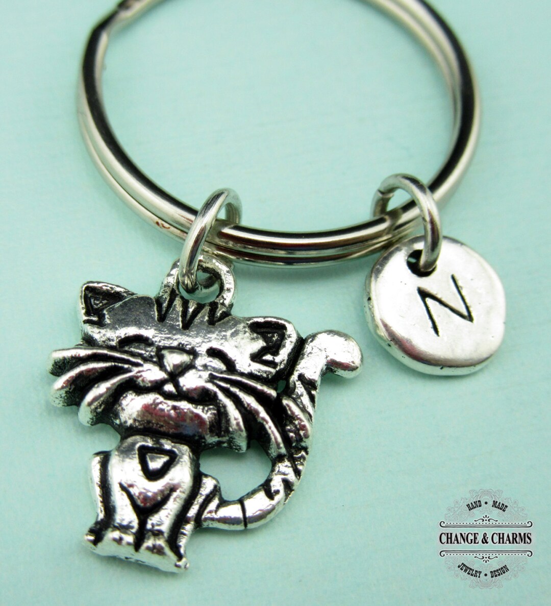 Cat Keychain Cat Charm Cat Personalized Gift Custom - Etsy