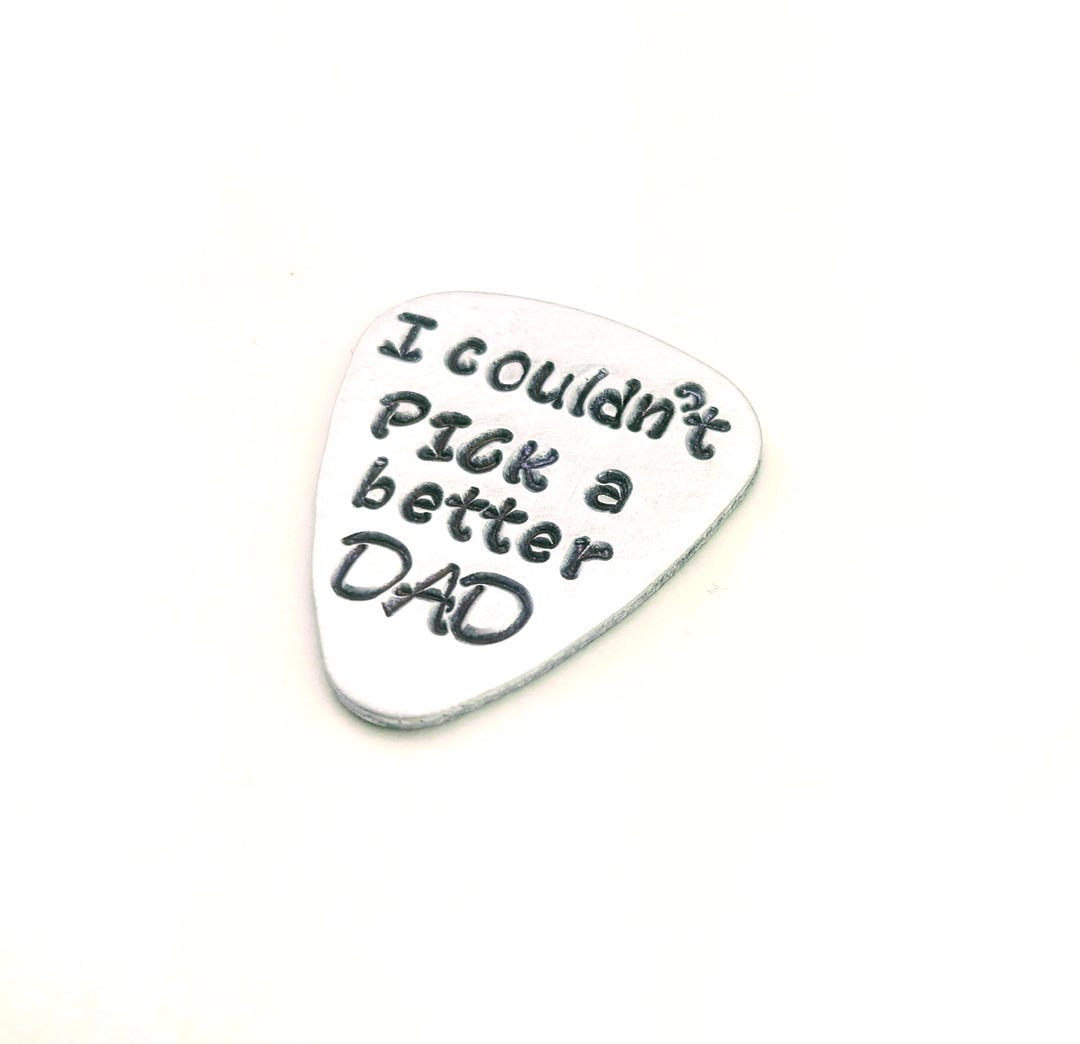 Father's Day Gift, Dad Guitar Pick, Hand Stamped Guitar Pick, Gift for ...