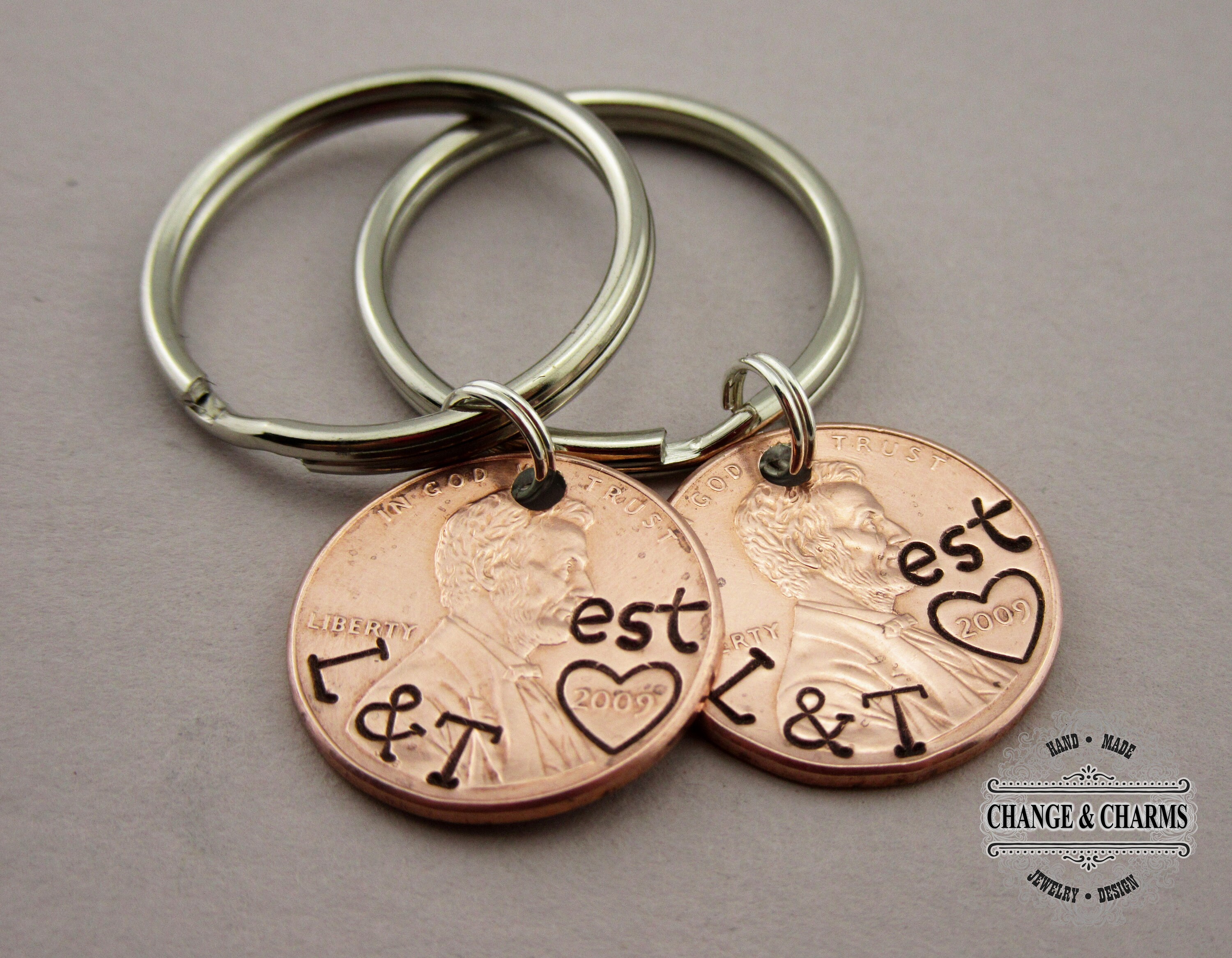 Custom Matching Penny Keychains Customized Penny 1st - Etsy