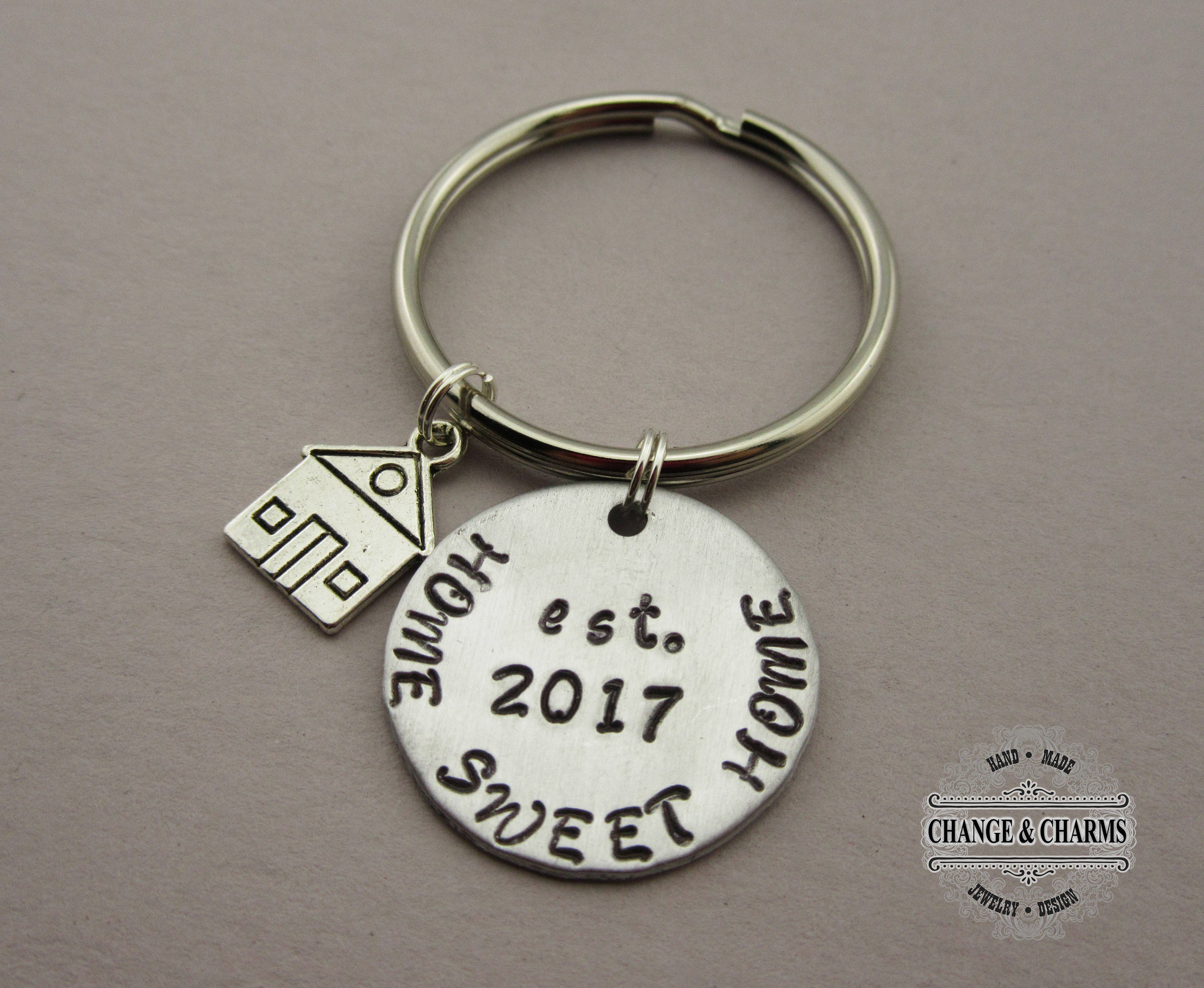 Custom Home Sweet Home Keychain New House Gift New Homeowner | Etsy