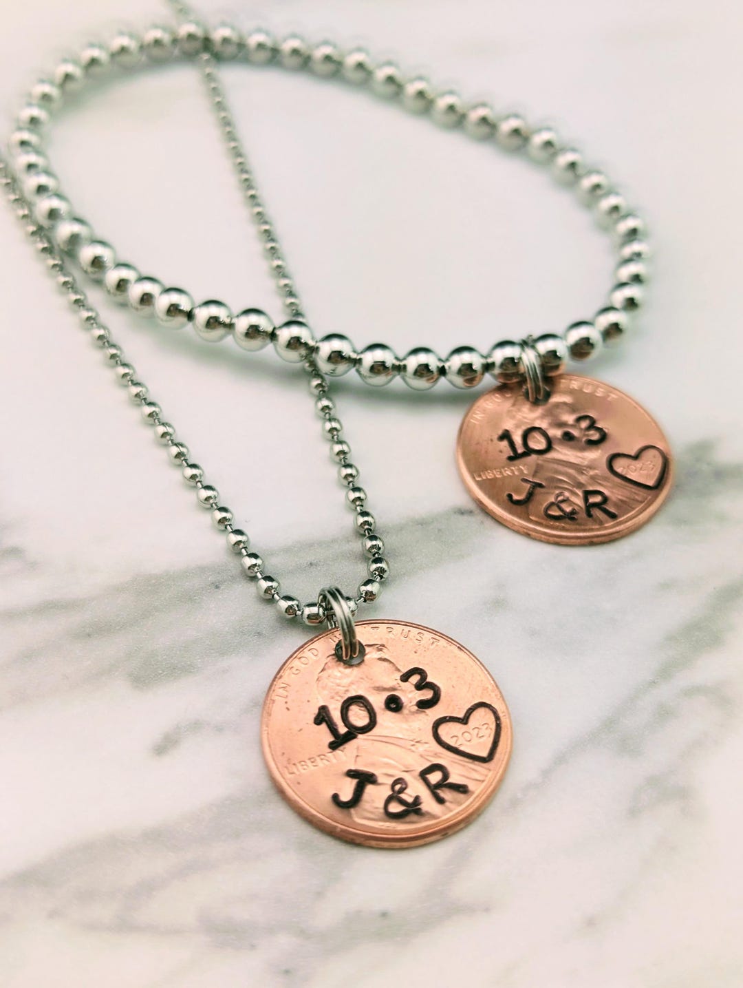 Custom Penny Necklace, Custom Penny Bracelet, Custom, Copper Gift ...