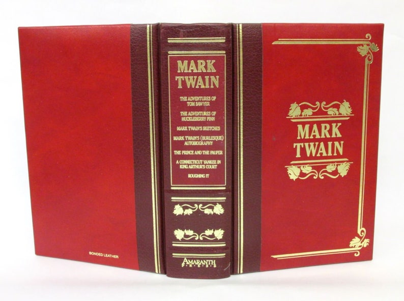 Vintage Mark Twain Collection Red Bonded Leather Hardcover - Etsy