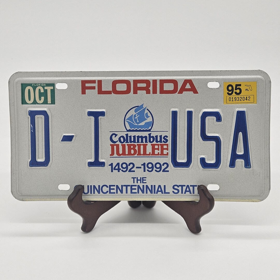 Vintage Florida Quincentennial Columbus Jubilee License Plate - Etsy