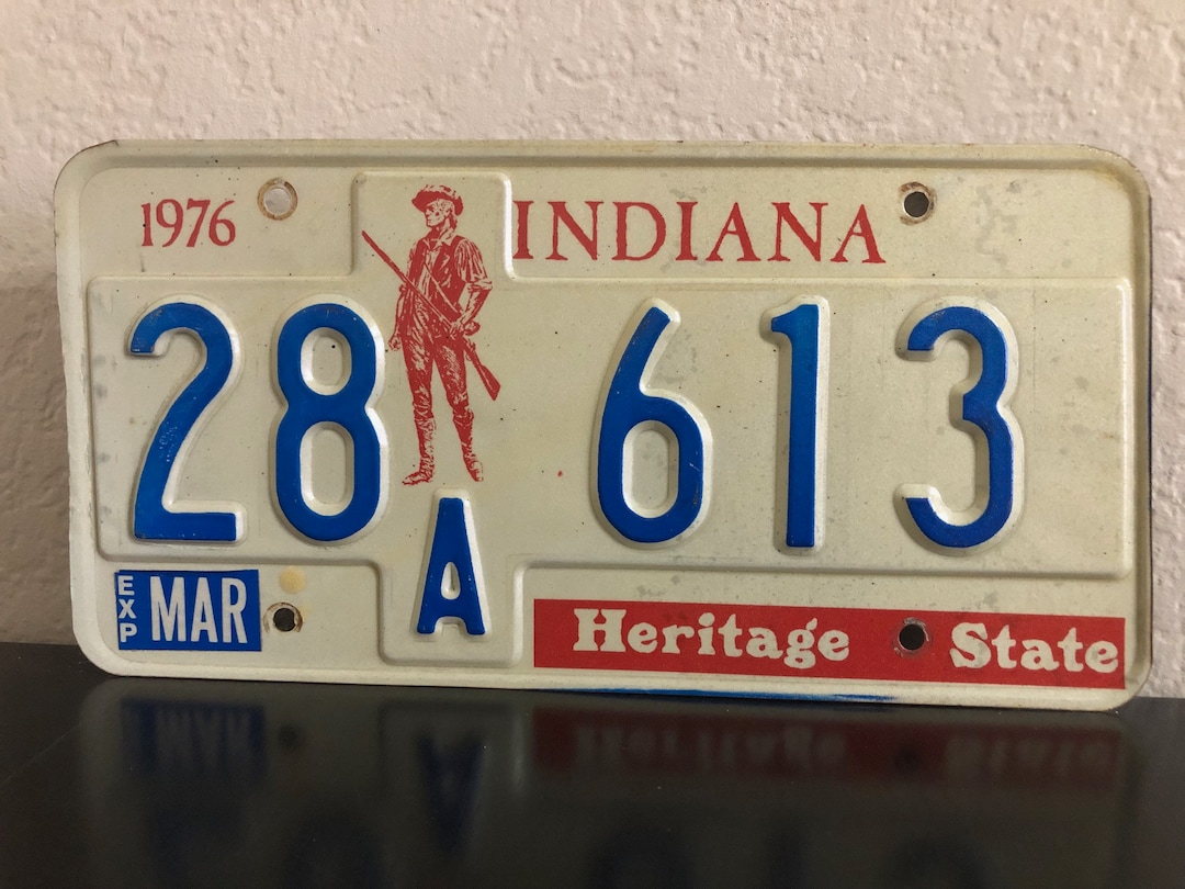 Vintage Indiana License Plate 1976 - Etsy