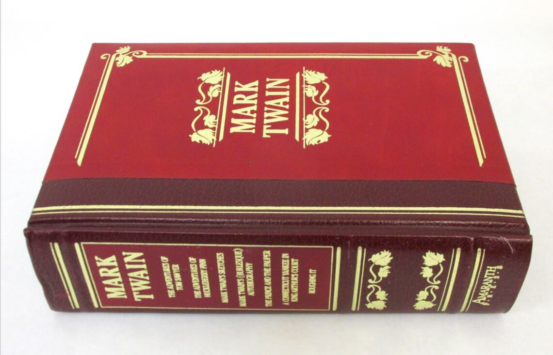 Vintage Mark Twain Collection Red Bonded Leather Hardcover - Etsy