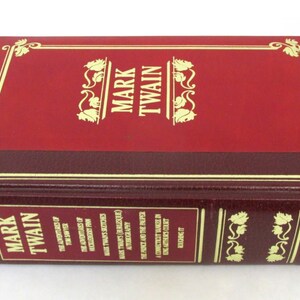 Vintage Mark Twain Collection, Red Bonded Leather Hardcover Book - Etsy