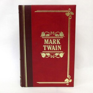 Vintage Mark Twain Collection, Red Bonded Leather Hardcover Book - Etsy