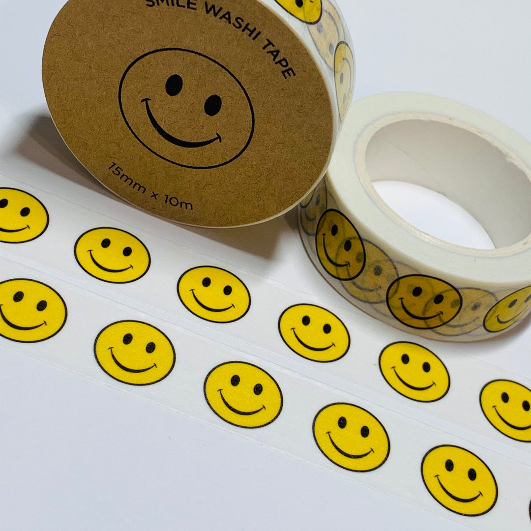 HAVE A NICE DAY Smiley Face Washi Tape ~ 1 Roll ~ 15mm X 10m (33 Feet ...