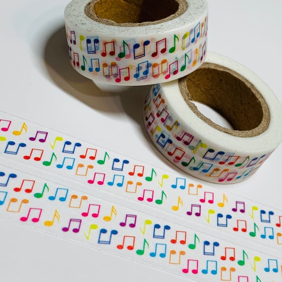 MINI RAINBOW MUSICAL Notes Washi Tape 1 Roll 15mm X 10m - Etsy