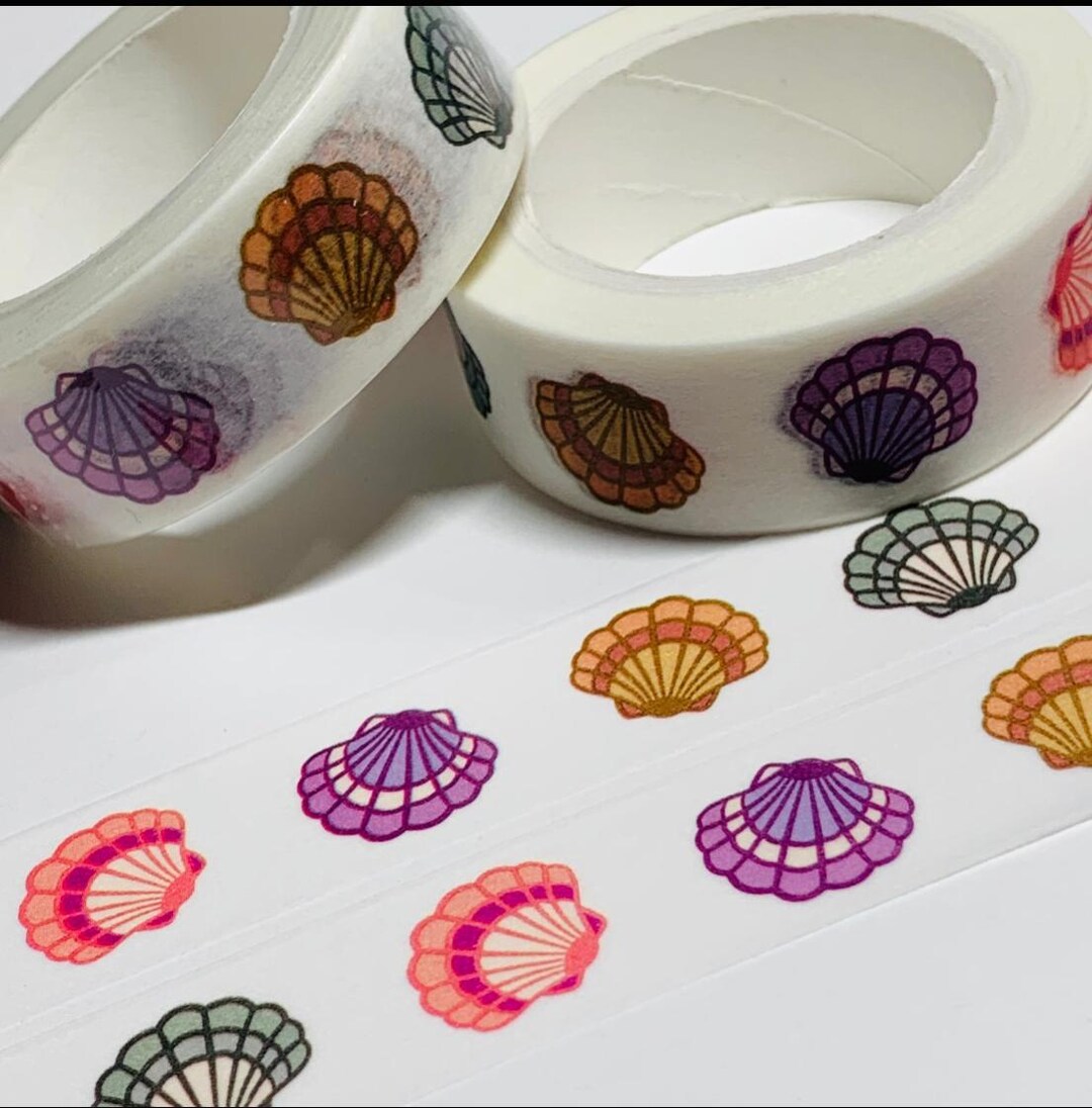 RAINBOW OCEAN SEASHELLS Detailed Washi Tape ~ 1 Roll ~ 15mm X 10m (33 ...