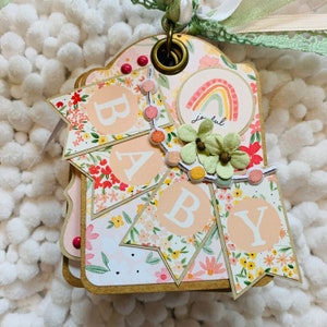 WELCOME BABY GIRL Mini Tag Album Brag Book ~ Handmade ~ Keep Your ...