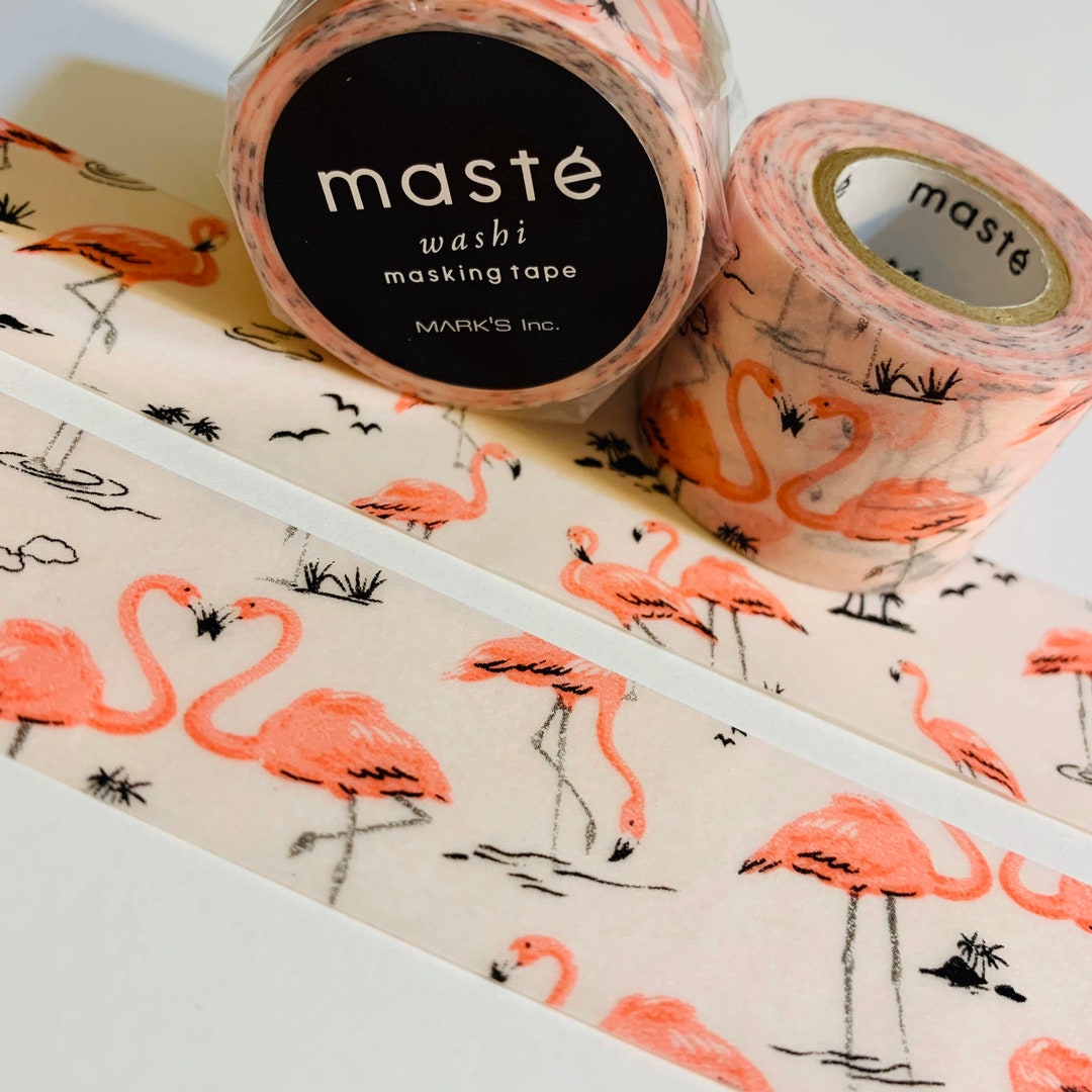 FLAMINGO LOVE TROPICAL Maste Washi Tape ~ 1 Roll ~ 25mm X 7m (23 Feet ...