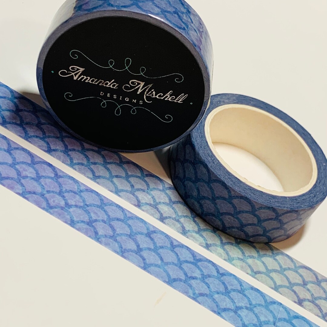 OMBRE BLUE WATER Mermaid Tail Custom Washi Tape ~ 1 Roll ~ 15mm X 10m ...