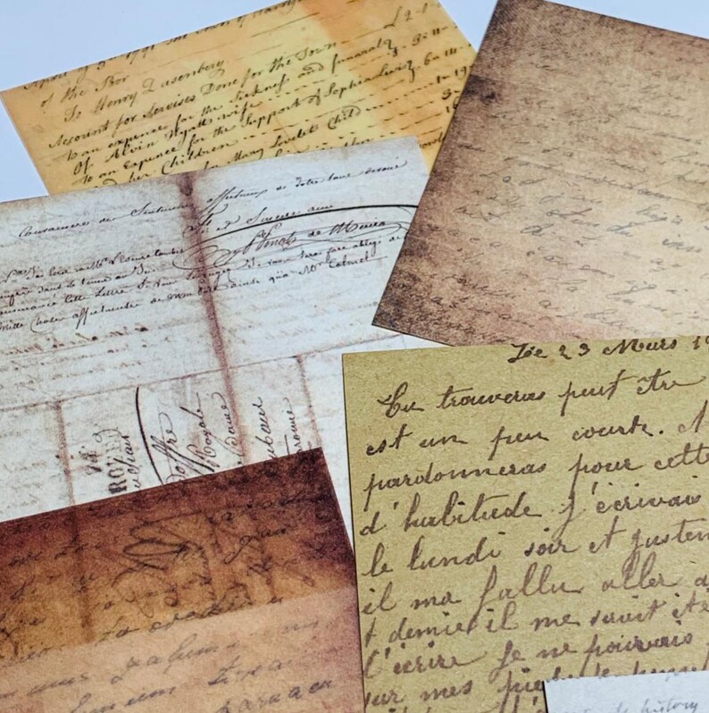 VINTAGE POSTCARDS OLD Newspaper Ephemera Paper Pack ~ 60 Sheets ~ Size ...