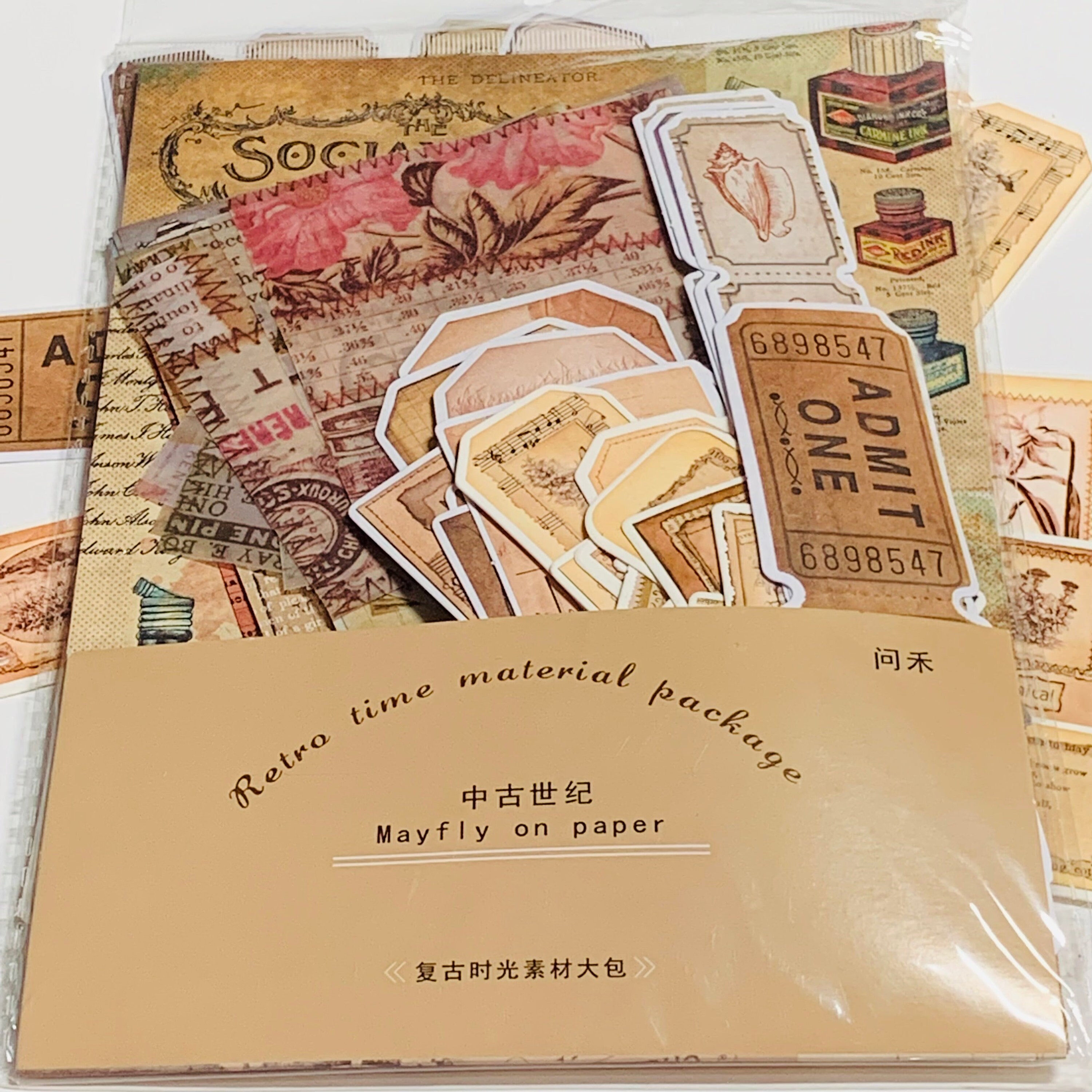 MAYFLY on PAPER V2 RETRO Ephemera Papers Tags Vellum & | Etsy