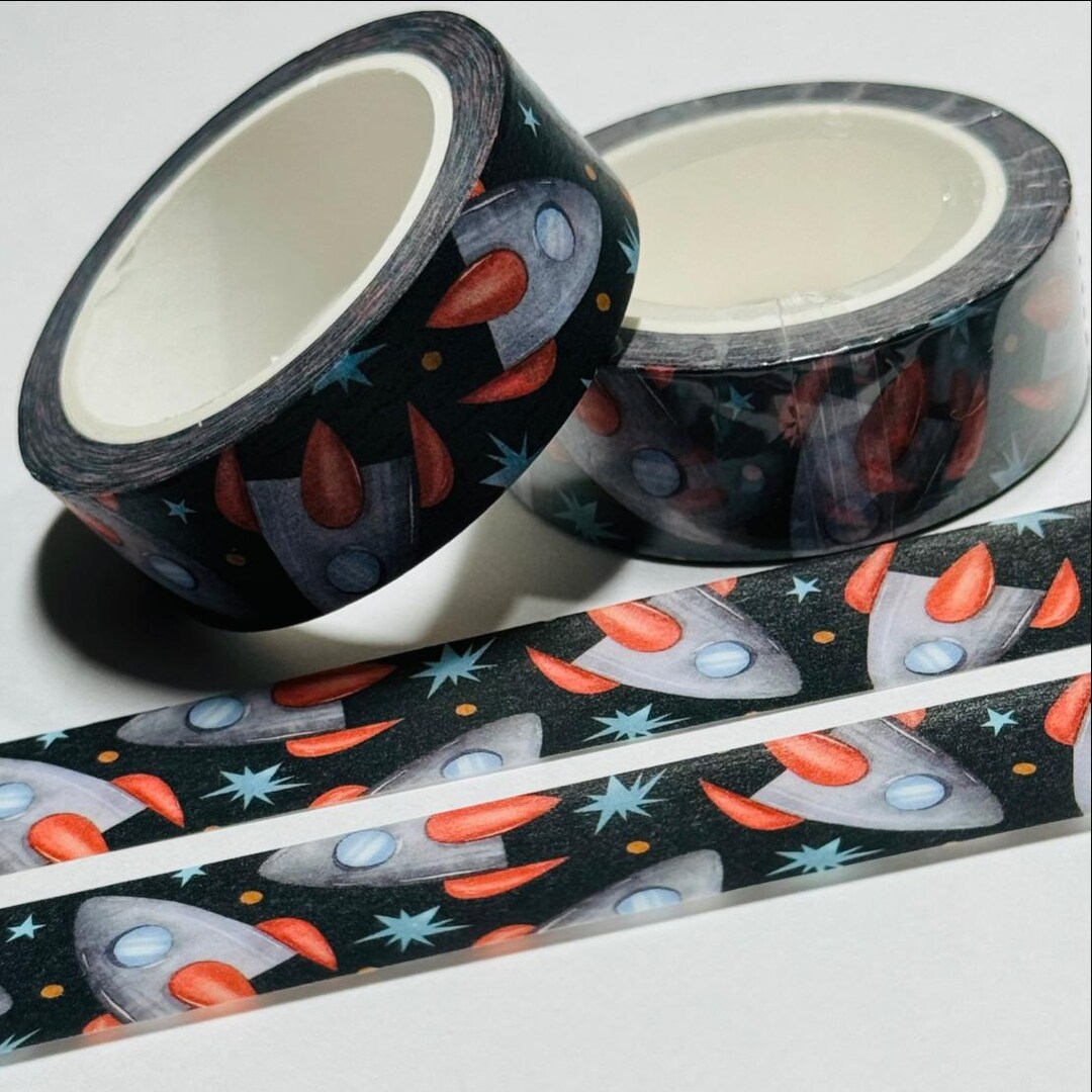 SOARING SPACE ROCKET in the Galaxy Washi Tape ~ 1 Roll ~ 15mm X 10m (33 ...