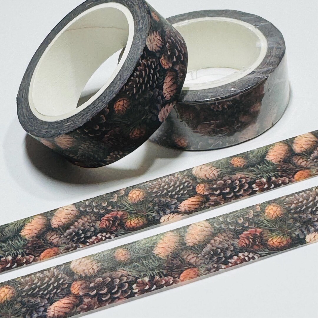 FRAGRANT HEARTH PINECONES Christmas Washi Tape ~ 1 Roll ~ 15mm X 10m ...
