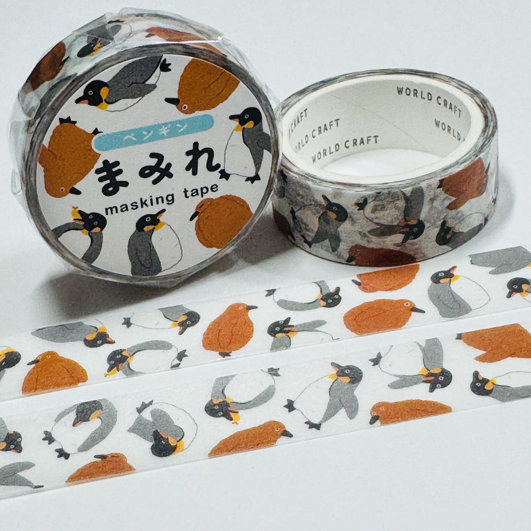 SLIP SLIDING PENGUINS World Craft Washi Tape ~ 1 Roll ~ 15mm X 5m (16 ...