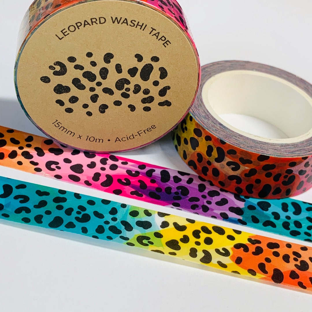 RAINBOW LEOPARD ANIMAL Print Washi Tape 1 Roll Planning Scrapbooking ...