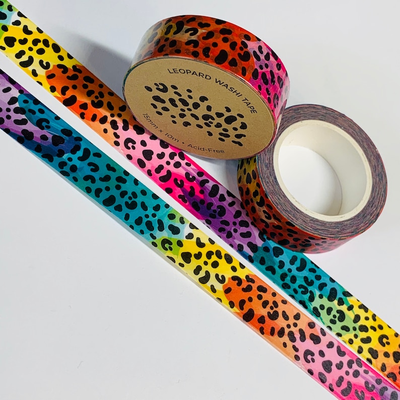 RAINBOW LEOPARD ANIMAL Print Washi Tape 1 Roll Planning | Etsy