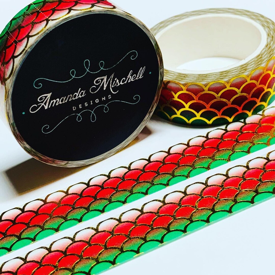 CHRISTMAS SPARKLE MERMAID Tale Amanda Mischell Gold Foil Washi Tape ~ 1 ...
