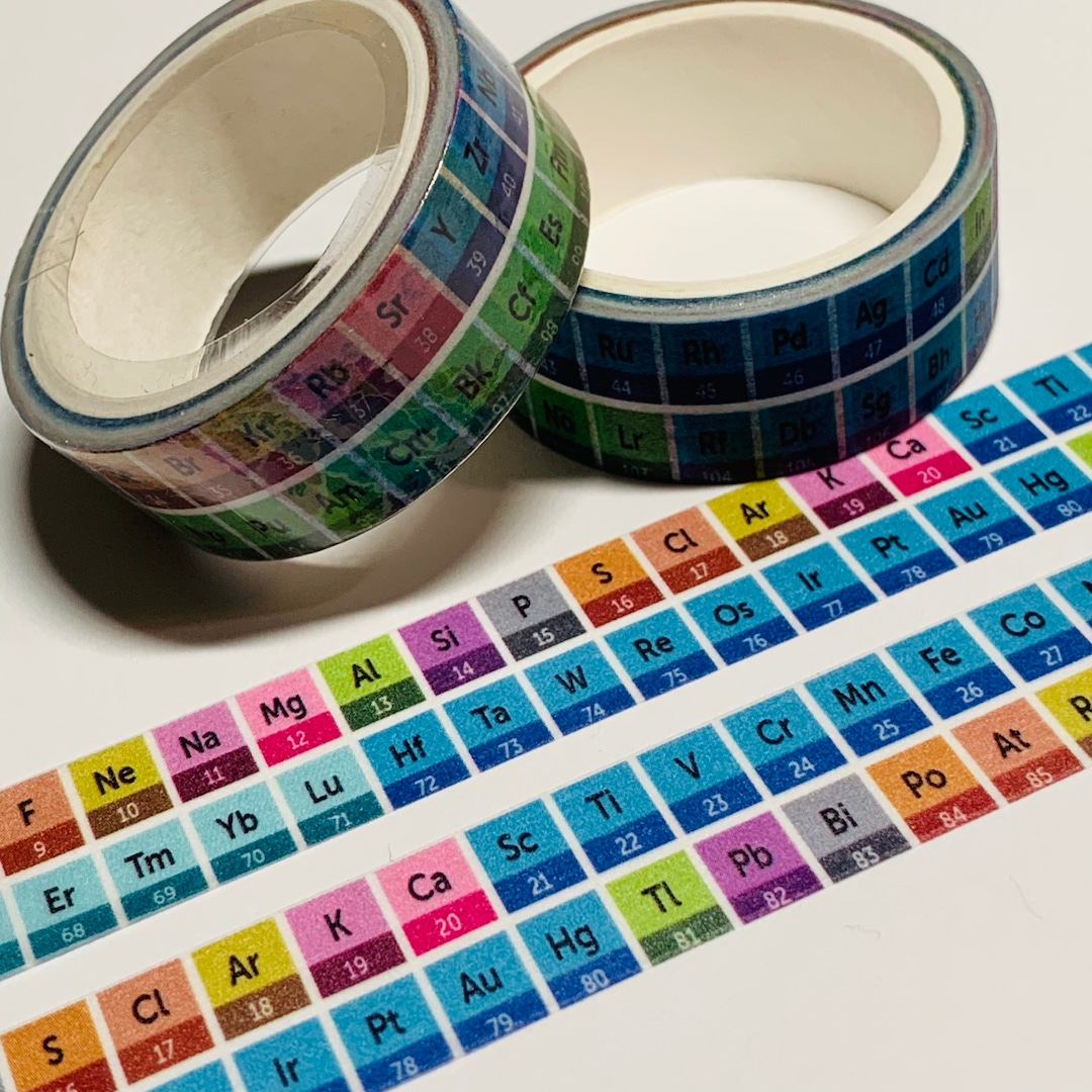 PERIODIC TABLE SCIENTIFIC Washi Tape ~ 1 Roll ~ 15mm X 5m (16 Feet) - Etsy