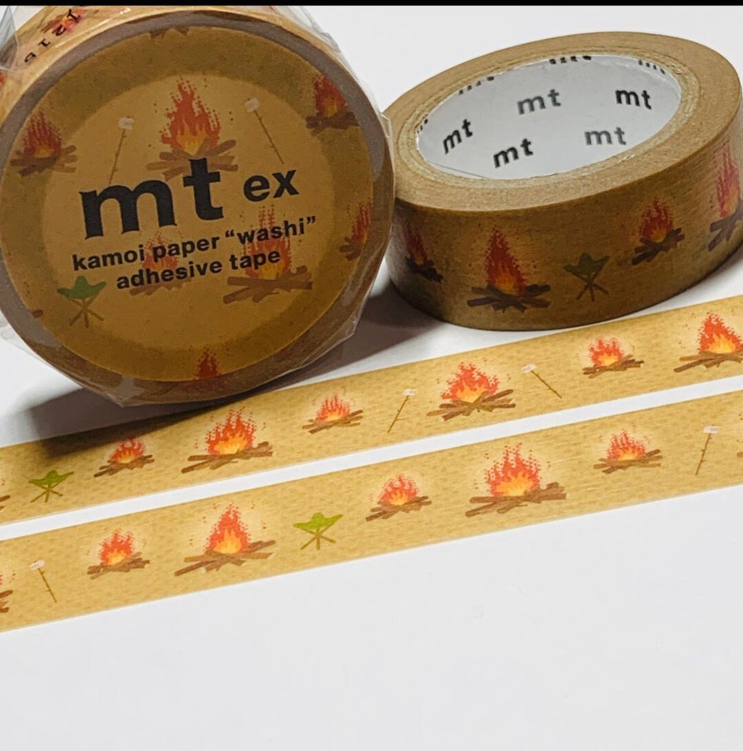 CAMPGROUND BONFIRE MT Autumn Floral Washi Tape ~ 1 Roll ~ 15mm X 7m (23 ...